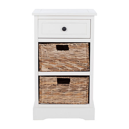 Click here for Carie 3-Drawer Storage End Table  One Size  White prices