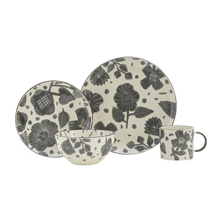 Baum Arti 16 Piece Dinnerware Set  Service for 4 - Gray