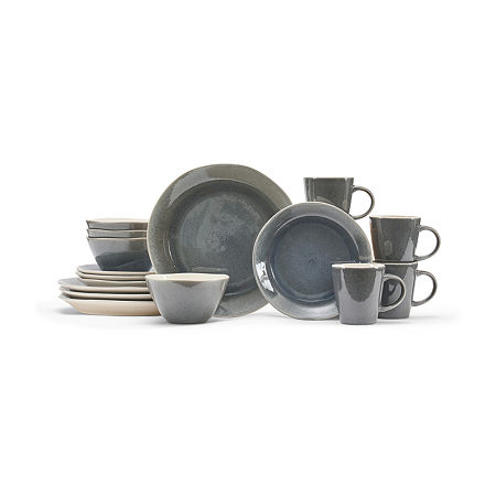 Baum Feaston 16 Pc. Dinnerware Set  Service for 4 - GREY