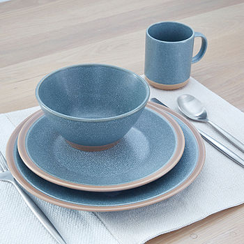 Baum Sahara Blue 16-pc. Ceramic Dinnerware Set, Color: Blue Baum Sahara Blue 16-pc. Ceramic Dinnerware Set, Color: Blue