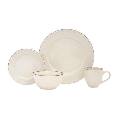 Baum Wrenna Ivory 16-pc. Ceramic Dinnerware Set, Color: Ivory - JCPenney