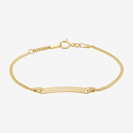 Click here for Girls 14K Gold 5 1/2 Inch Solid Curb Id Bracelet... prices