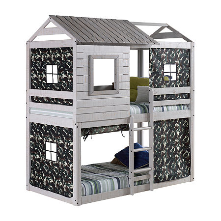 Click here for Deer Blind Twin over Twin Bunkbed with Tent  One S... prices