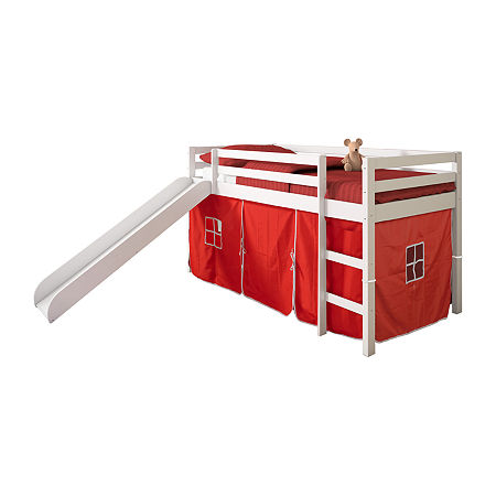 Click here for Tent Twin Low Loft Bed with Slide & Tent  One Size... prices