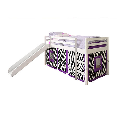 Click here for Tent Twin Low Loft Bed with Slide & Tent  One Size... prices