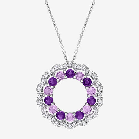 Click here for Womens Genuine Gemstone 18K Gold Over Silver Circl... prices
