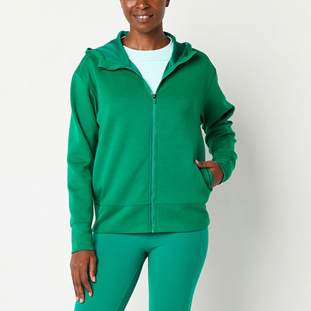 Xersion Womens Scuba Long Sleeve Hoodie  Small  Green