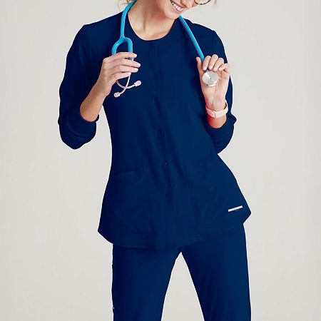 Click here for Skechers Sk401 Stability 2-Pocket Crewneck Snap-Fr... prices