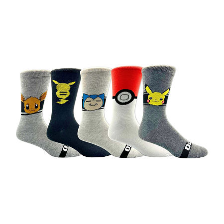 Click here for Mens 5 Pair Pokeman Crew Socks  10-13  Gray prices
