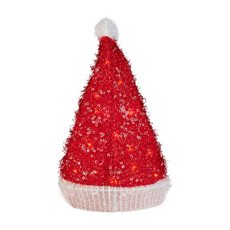 Click here for 12.25 Lighted Santa Hat Christmas Tree Topper Clea... prices