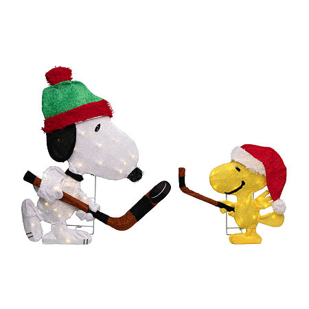 Click here for 28 Lighted Snoopy and Woodstock Play Hockey Outdoo... prices