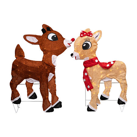 Click here for Set of 2 Lighted Rudolph and Clarice Outdoor Chris... prices