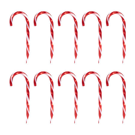 Click here for Set of 10 Lighted Outdoor Candy Cane Christmas Pat... prices