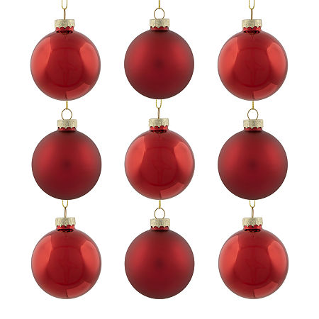 Click here for Northlight Red 2-Finish Ball 9-pc. Christmas Ornam... prices