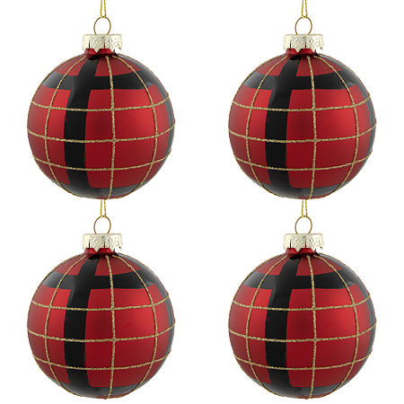 Click here for Northlight Plaid Glass Ball 4-pc. Christmas Orname... prices