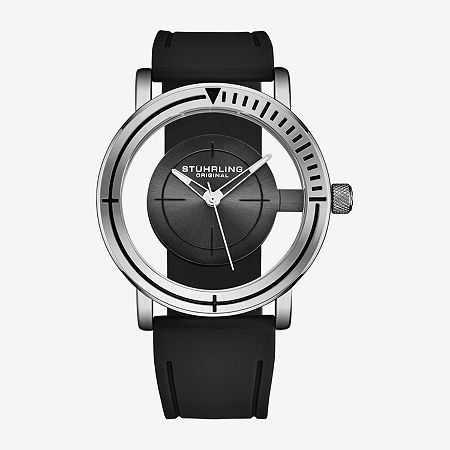 Click here for Stuhrling Aviator Mens Black Strap Watch 3915 2  O... prices