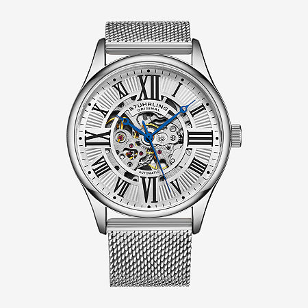 Click here for Stuhrling Mens Automatic Silver Tone Stainless Ste... prices