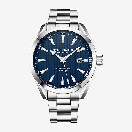 Click here for Stuhrling Mens Silver Tone Stainless Steel Bracele... prices