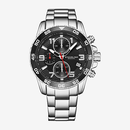 Click here for Stuhrling Mens Chronograph Silver Tone Stainless S... prices