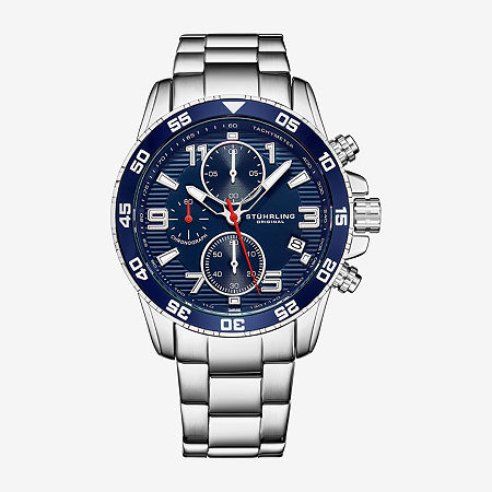 Click here for Stuhrling Mens Chronograph Silver Tone Stainless S... prices