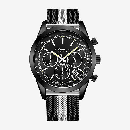 Click here for Stuhrling Mens Chronograph Black Stainless Steel S... prices