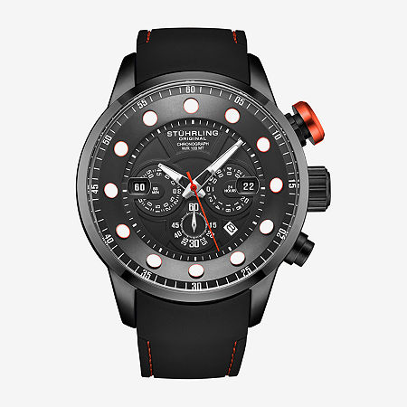 Click here for Stuhrling Mens Black Strap Watch 4053 3  One Size... prices