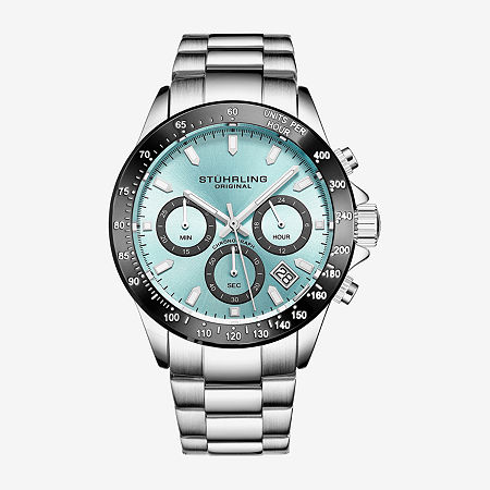 Click here for Stuhrling Mens Chronograph Silver Tone Stainless S... prices
