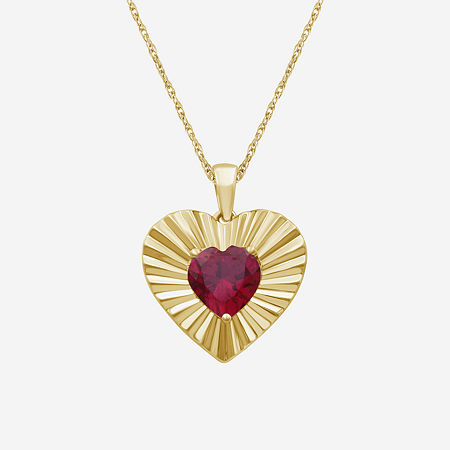 Click here for Womens Lab Created Red Ruby 14K Gold Over Silver H... prices