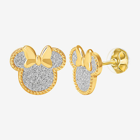 Click here for 14K Gold Over Silver 8.9mm Minnie Mouse Stud Earri... prices