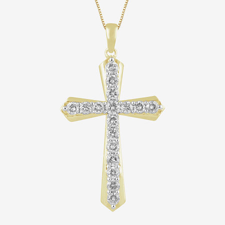 Click here for Cross (I I2) Womens 1 CT. T.W. Lab Grown White Dia... prices