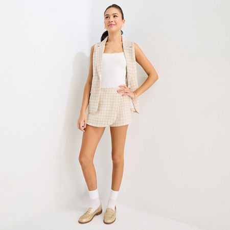 Click here for by&by Womens Juniors Mid Rise Wrap Skirt  8  White prices