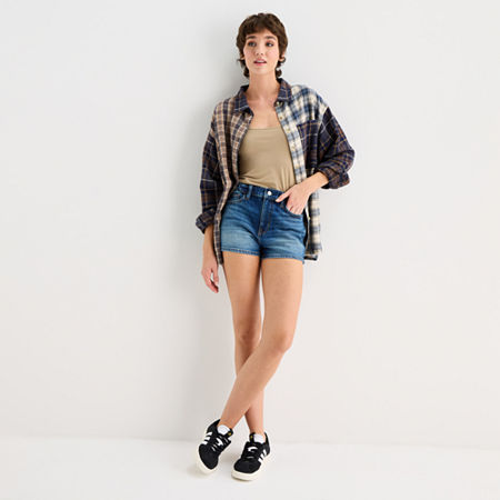 Click here for Arizona Womens High Rise Juniors Denim Short  8  B... prices