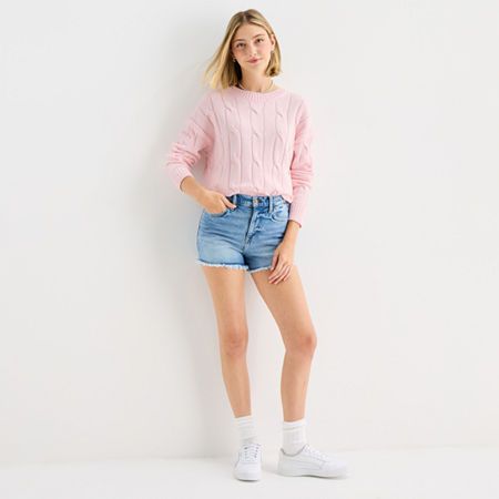 Click here for Arizona Womens High Rise Juniors Denim Short  8  B... prices