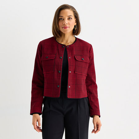 Liz Claiborne Womens Lightweight Cropped Jacket  16  Red