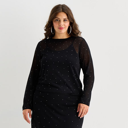 Click here for Bold Elements Plus Womens Crew Neck Long Sleeve Pu... prices
