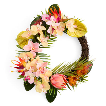 Click here for Outdoor Oasis Summer Orchid Wreath  One Size  Yell... prices