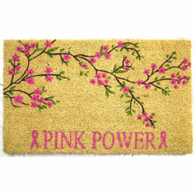 Pink Power Rectangular Doormat, Color: Multi - JCPenney