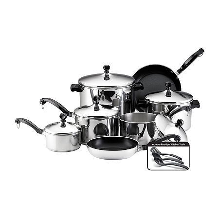 Farberware Classic Stainless Steel 15-Pc. Cookware Set - Stainless Steel