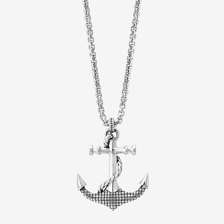 Click here for Effy Mens Sterling Silver Anchor 22 Inch Pendant N... prices