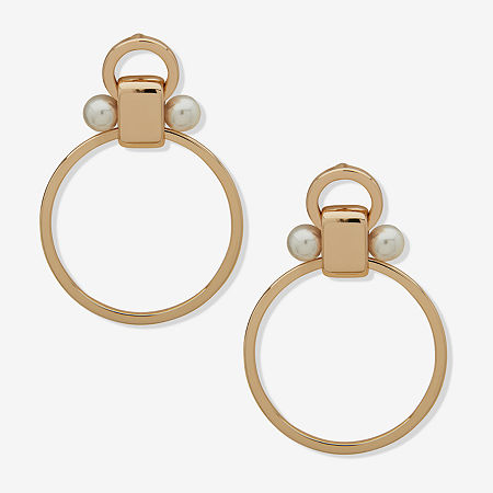 Click here for Worthington Gold Tone & Pearl Post Circle Womens D... prices