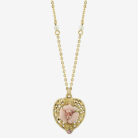 Click here for 1928 Gold Tone & Pink Womens Pink Simulated Pearl... prices