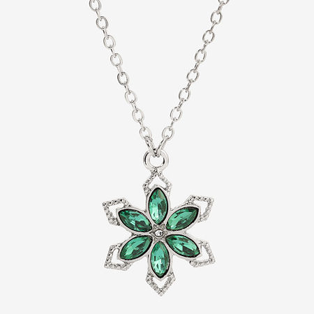 Click here for 1928 Silver Tone & Green Womens Green Crystal Allo... prices