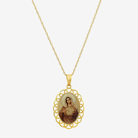 Click here for Immaculate Heart Of Mary Womens 14K Gold Oval 18 I... prices