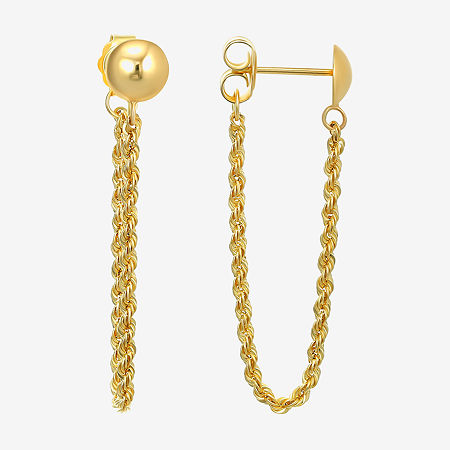 Click here for Front Back Womens 14K Gold Oval Drop Earrings  One... prices