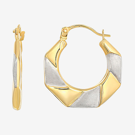 Click here for Womens 14K Two Tone Gold 19mm Round Hoop Earrings... prices