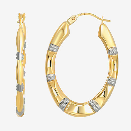 Click here for Womens 14K Two Tone Gold 29mm Round Hoop Earrings... prices