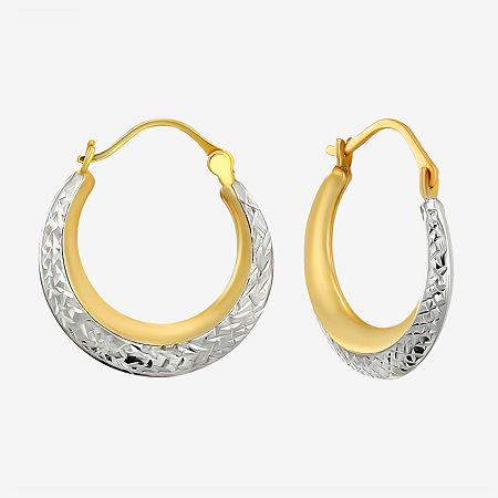 Click here for Womens 14K Two Tone Gold 20.9mm Round Hoop Earring... prices
