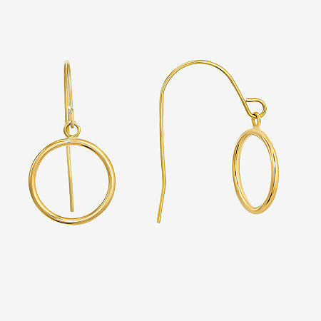 Click here for Womens 14K Gold Circle Drop Earrings  One Size prices