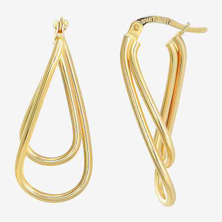 Click here for Womens 14K Gold 28mm Oval Hoop Earrings  One Size prices