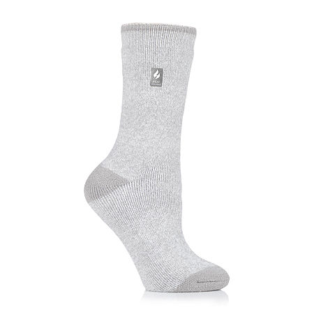 Heat Holders Womens Lite Viola Twist Crew Socks - Light Grey
